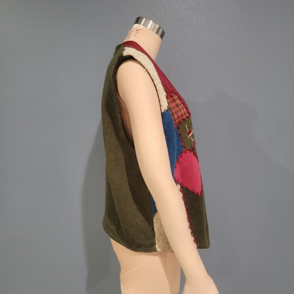 Vtg Koret Wool Blend Patchwork Fox Hunting Vest Xl - Gem